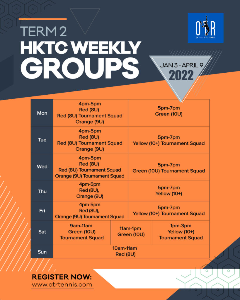 HKTC Weekly Groups - term 2 (Jan-Apr, 2022)